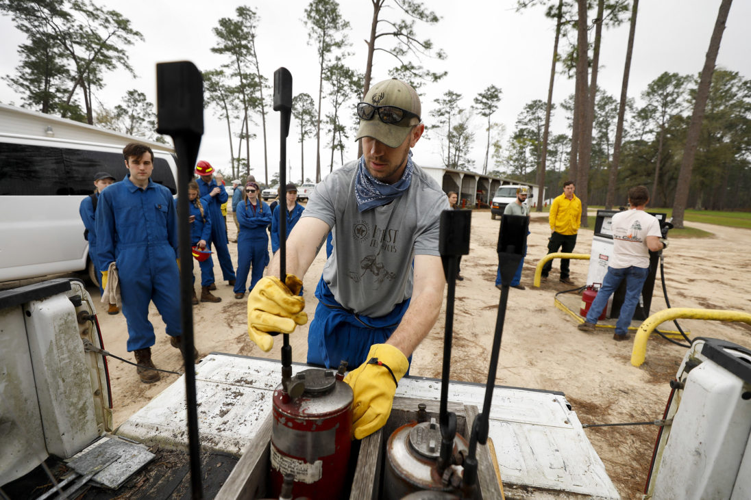 Students get hands-on experience in prescribed burn