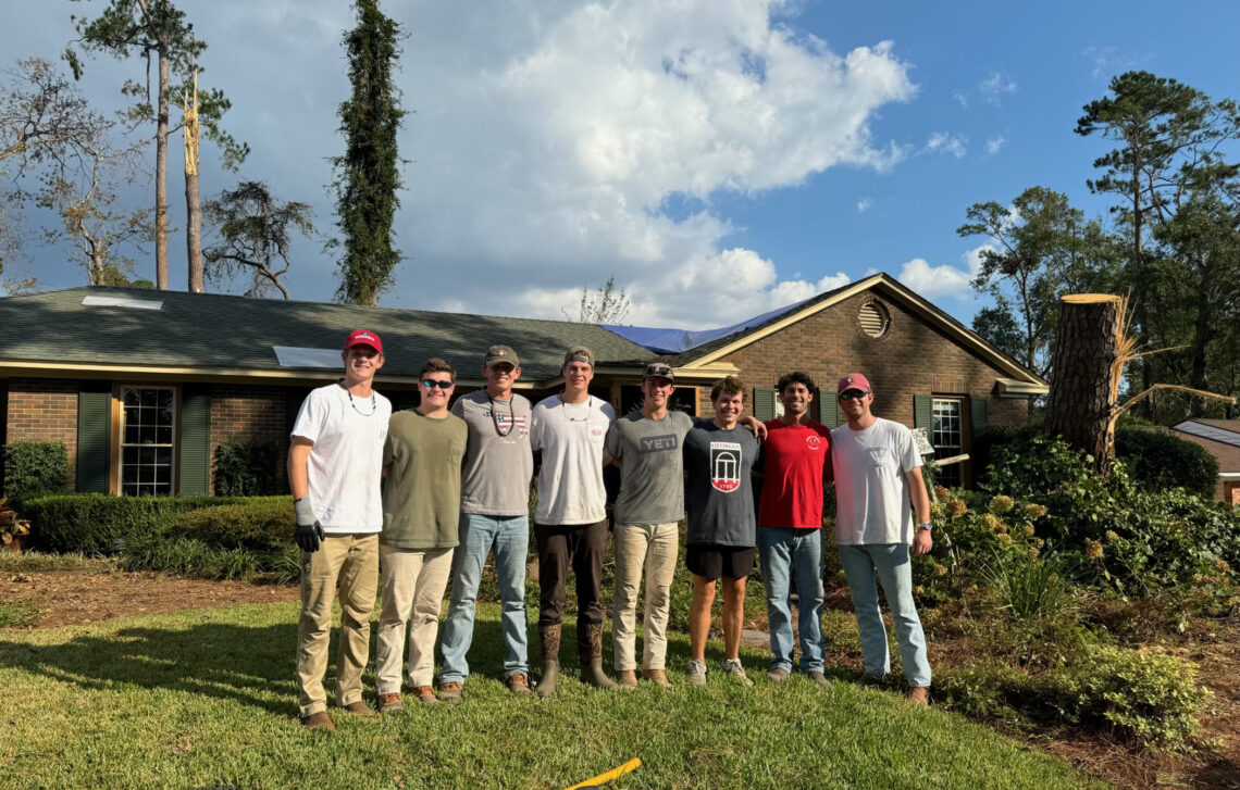 UGA fraternity helps with post-Helene cleanup