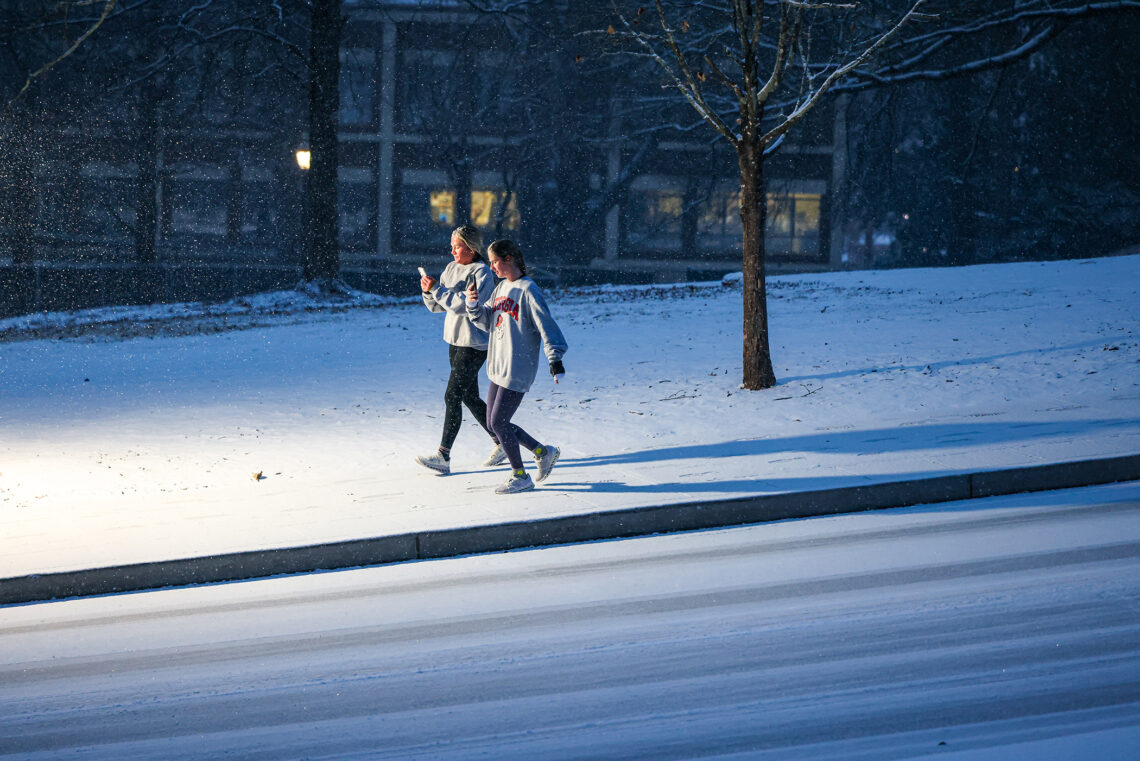 Snow — and frigid temps — hit the UGA campus